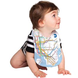 NYC Subway Diagram Map Baby Bib