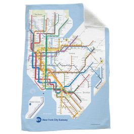 NYC Subway Diagram Map Waffle Tea Towel