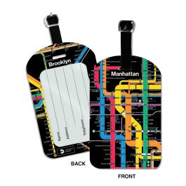 Black NYC Subway Diagram Map Luggage Tag