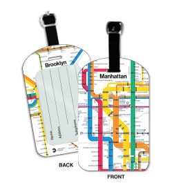 White NYC Subway Diagram Map Luggage Tag